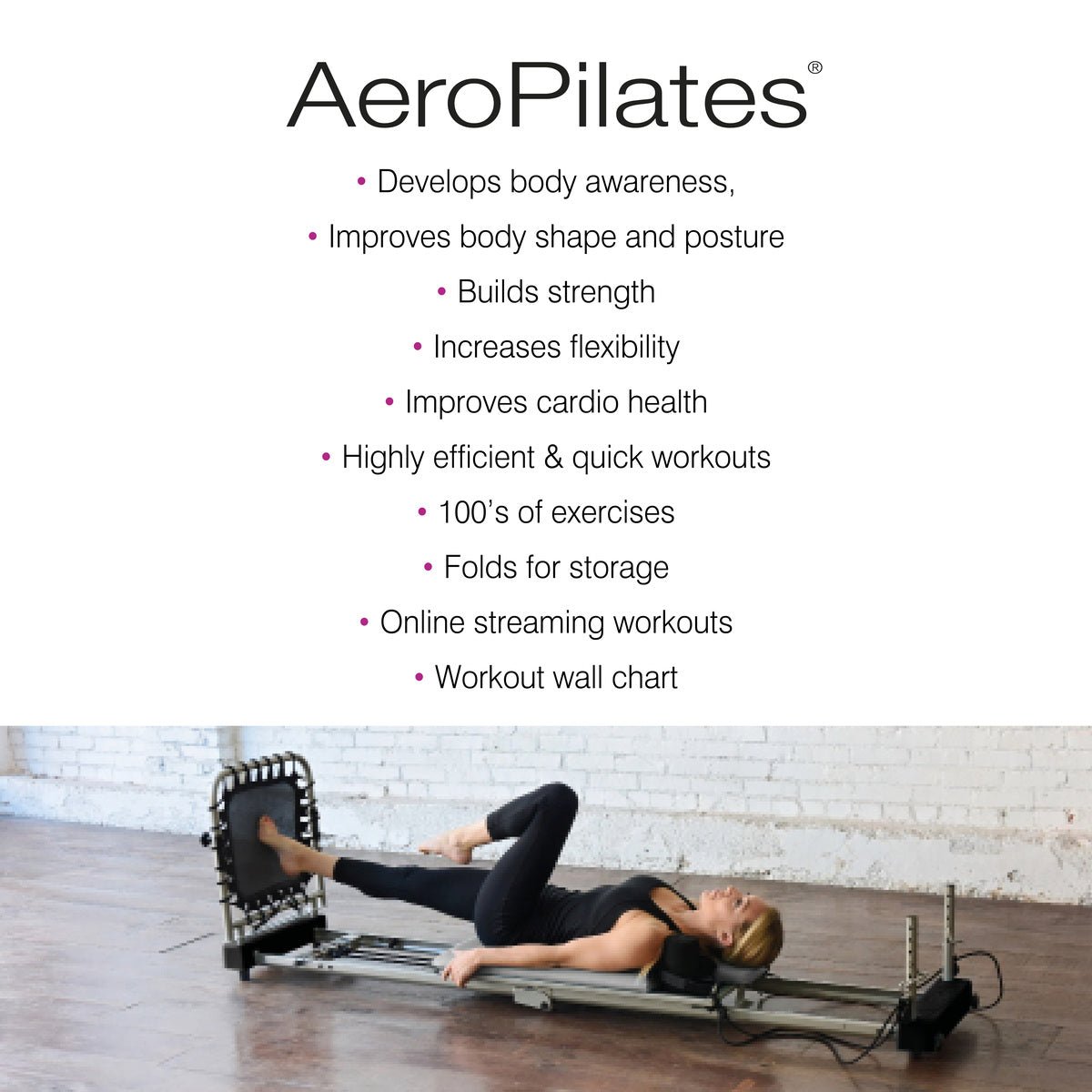 AeroPilates Reformer 435 Plus with Flared Foot Bar - New 2025 model